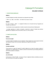 Règlement intérieur | Cabergo74